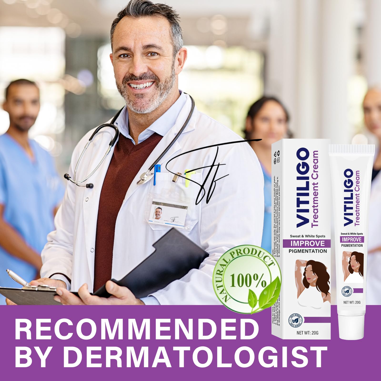 Xshows Vitiligo Cream, Vitiligo Treatment for Reduce White Spots and Improve Skin Pigmentation (Packaging May Vary)