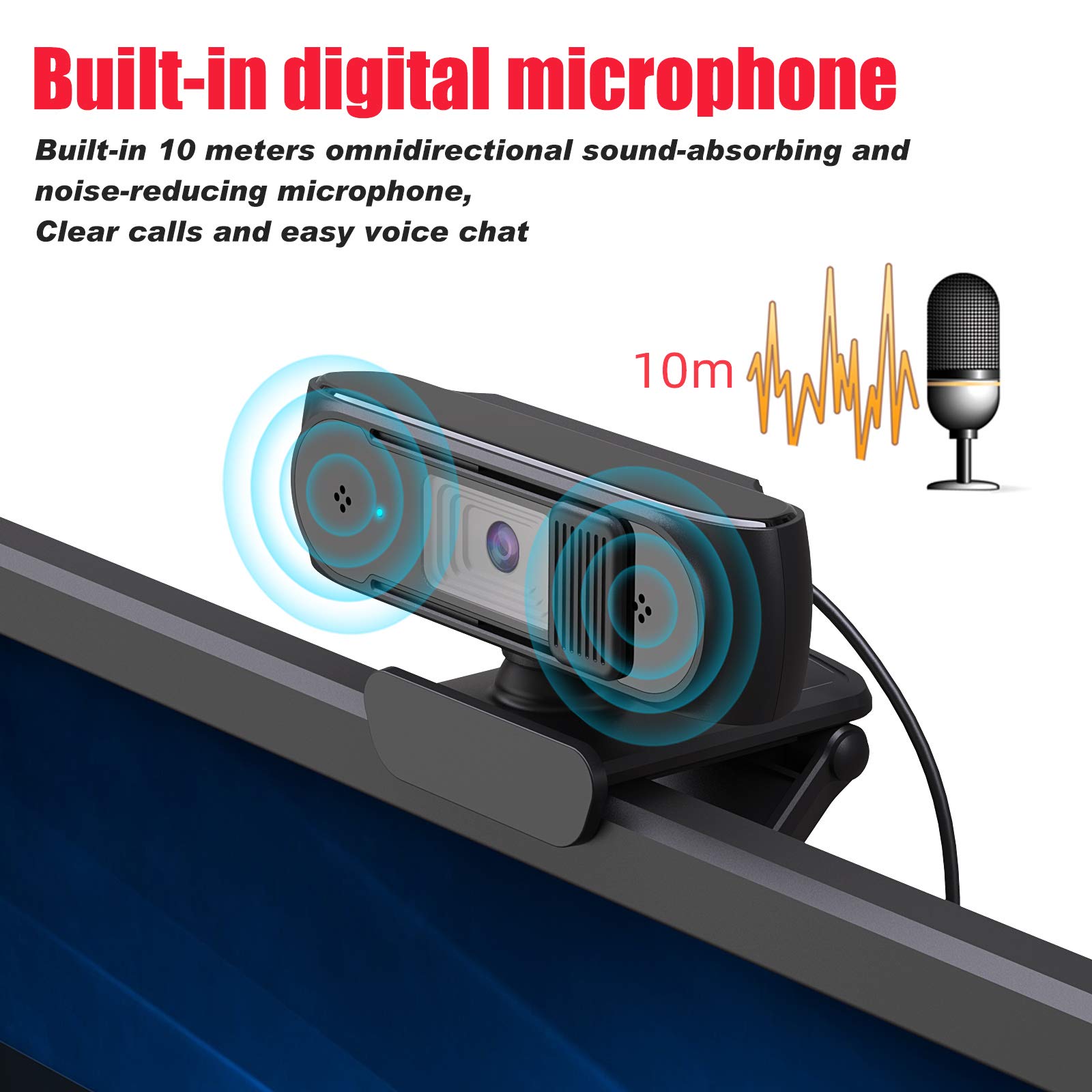 S2 Full HD Webcam 5 Million AF Camera 360 rotatable ABS Digital web cam Support 1080P 720P for Video Conferencing and Android Smart TV