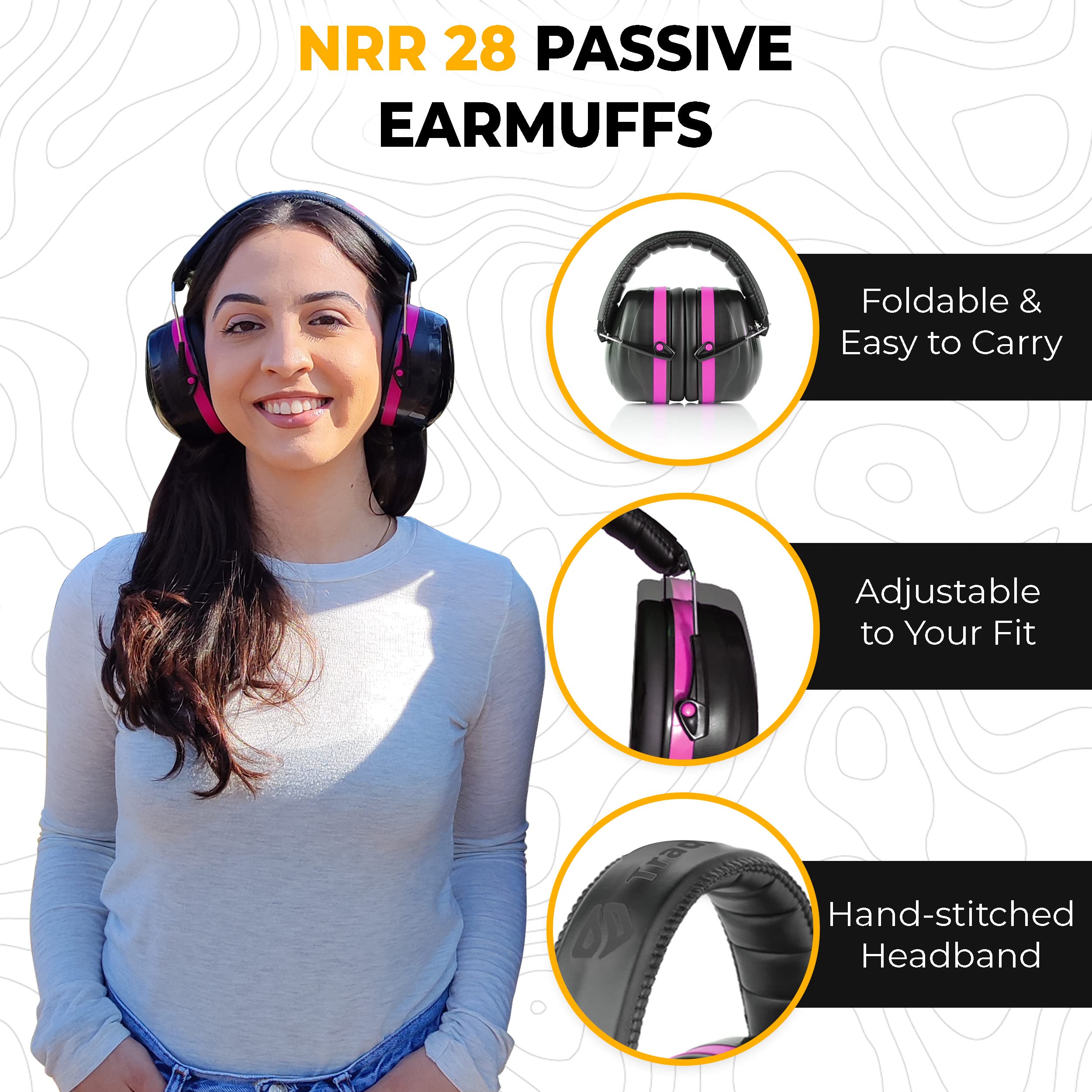 TradeSmart Ear Protection for Gun Range & Eye Protection for Shooting + Firearm Confidence Course, 5x Earplugs and Hard Case
