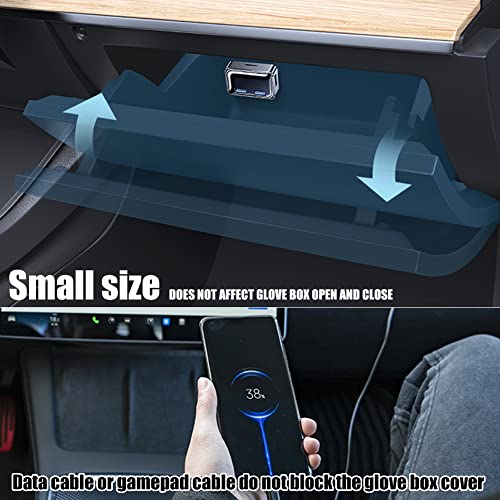 YOUNICE Car USB Hub 3.0 High Speed 3 Ports Mini Cube USB Docking Station Glove Box USB Adapter for Model 3 Model Y (Silver)