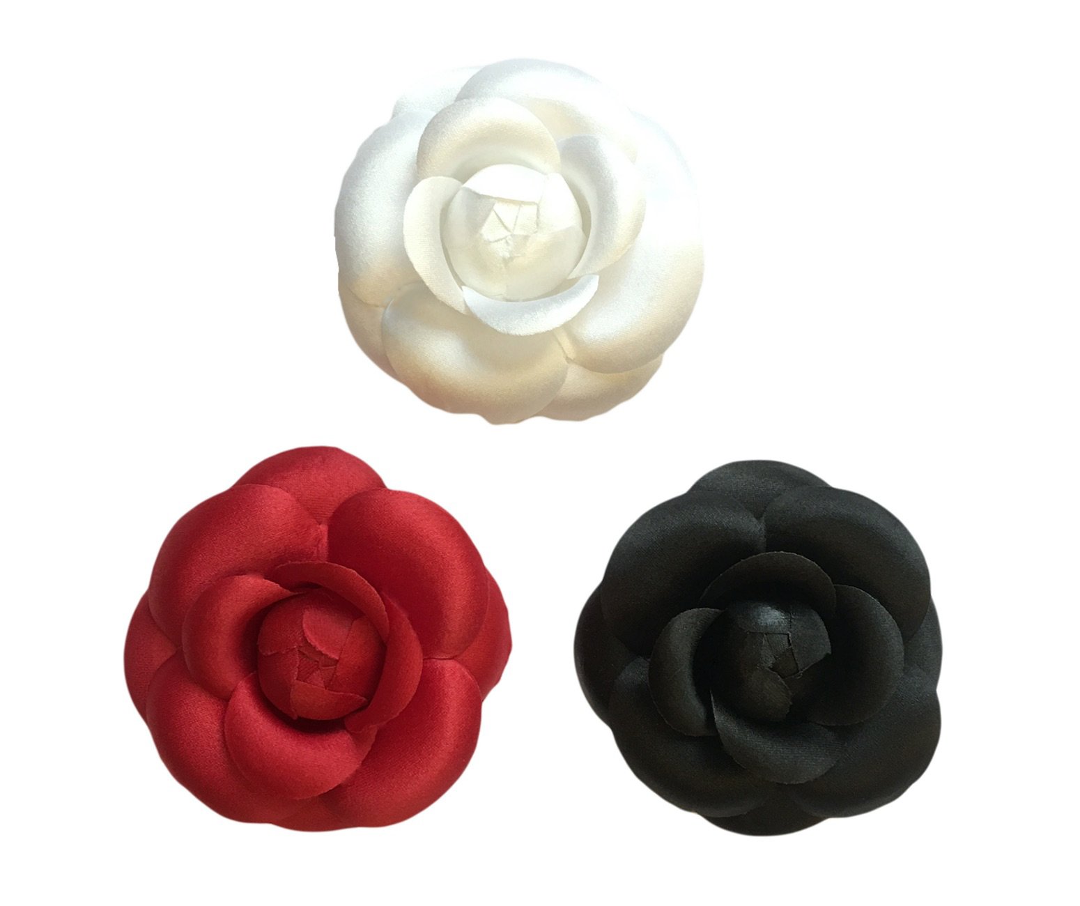M&S Schmalberg Camellia Silk Fabric Flower Pin Brooch Flower. Red Camellia Brooch Pin - Hand-made in New York's Garment Center (American Made)