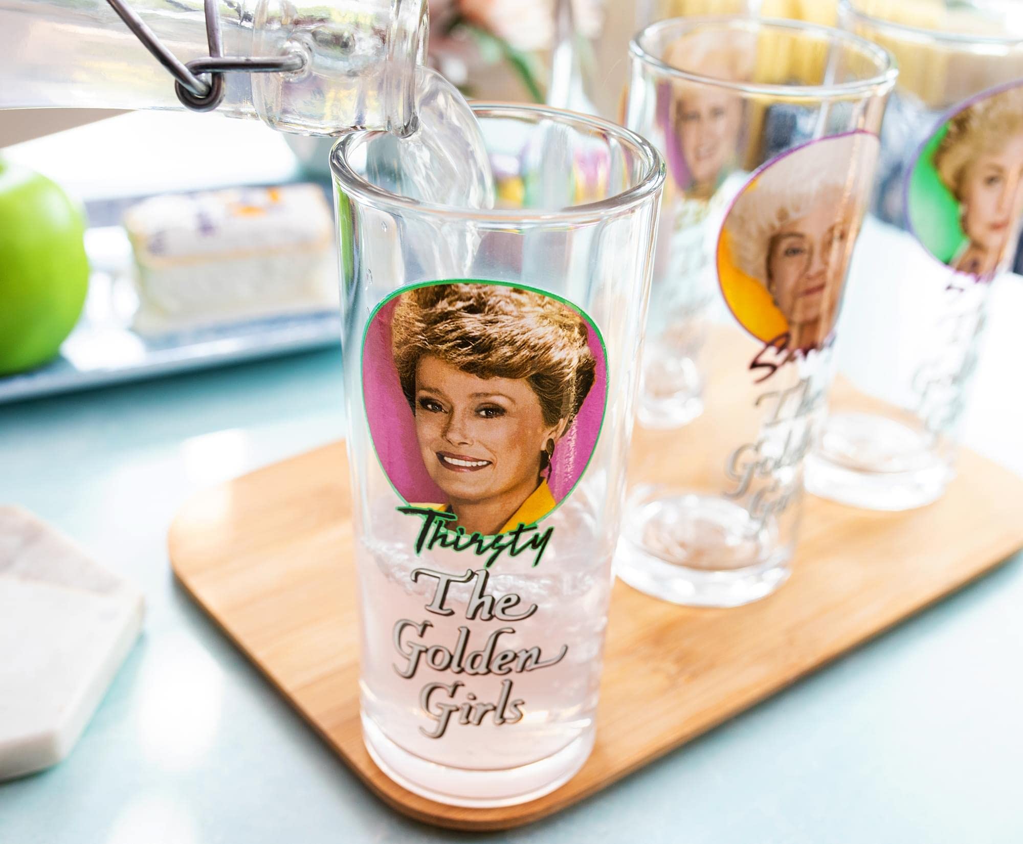Silver Buffalo The Golden Girls Frames Logo 10-Ounce Tumbler Glasses | Set of 4