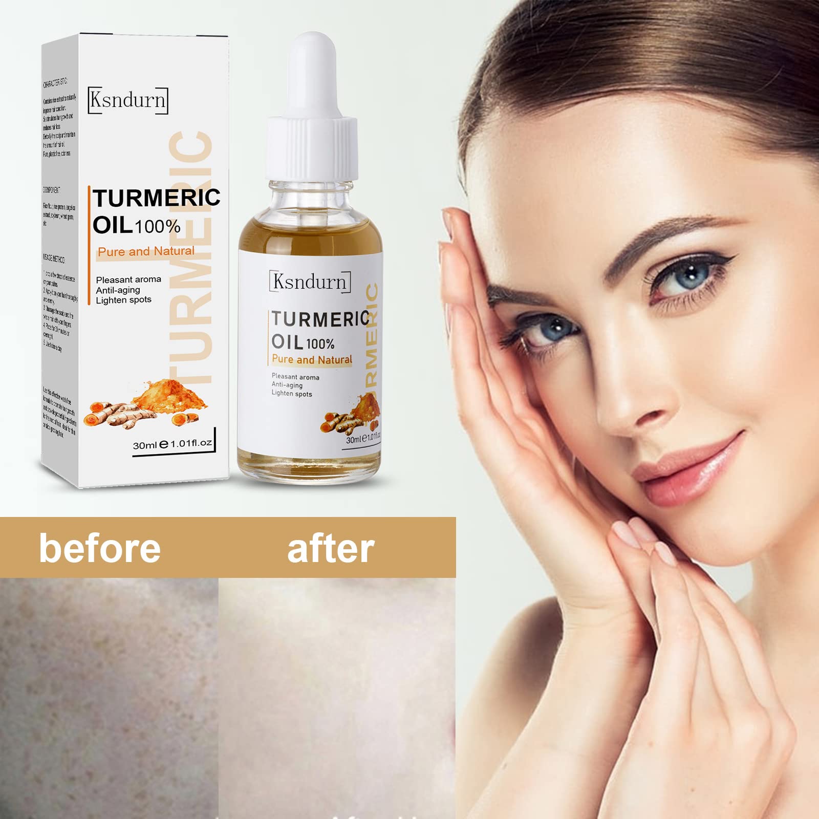 Turmeric Dark Spot Corrector Serum, Ksndurn 2PCS Turmeric Repair Face Serum - kin Care Moisturizing Repair Serum