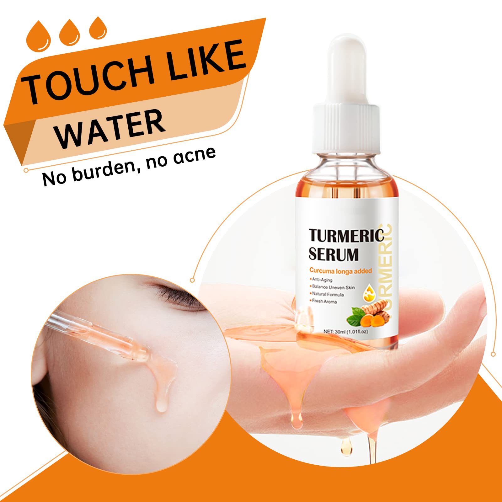 Turmeric Dark Spot Corrector Serum,Turmeric Serum for Dark Spot,Turmeric Oil for Acne,Dark Spots, Hyperpigmentation,Smooth Skin,Fine Lines and Wrinkles(1PCS(30ml))
