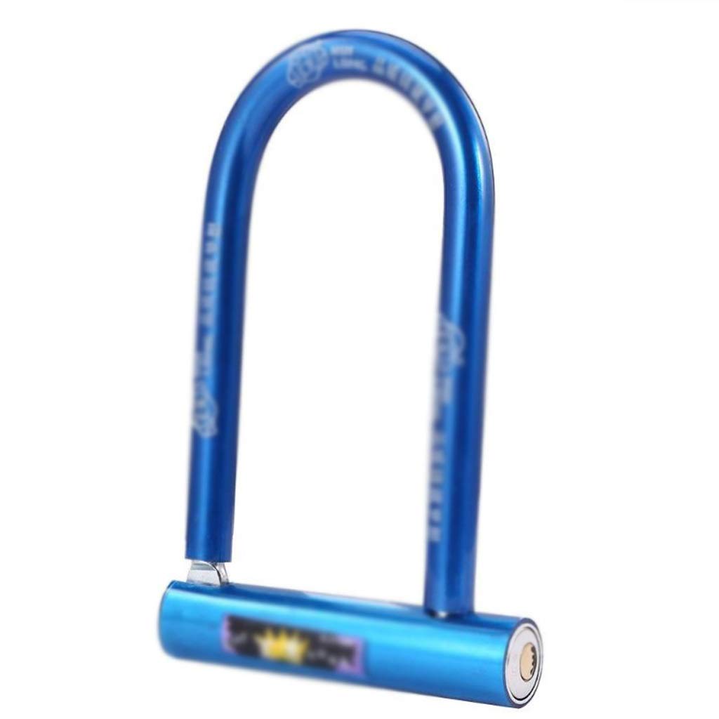 LMNUY u Lock for Bicycle Powerful Safety U-Lock Tire Lock Cable Lock Anti-Theft Anti-Cut Heavy Duty High Security Multi-Function Accessories Bike Lock (Color : Blue)