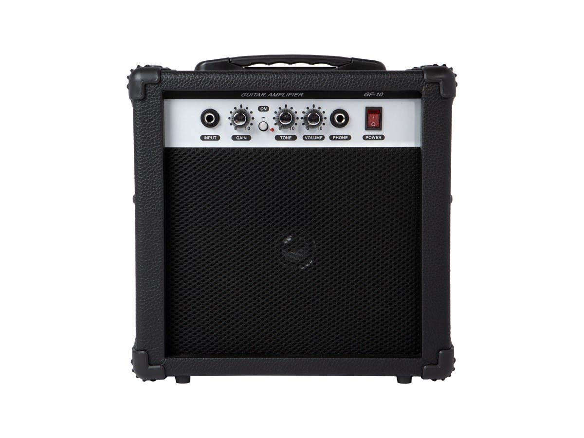 Monoprice Indo Series 6 String Electric Guitar Package, Right, Black (625904)