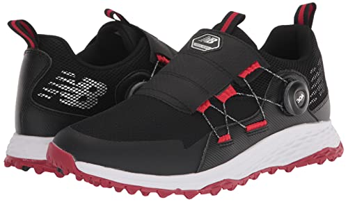 New Balance Men's Fresh Foam PaceSL BOA Golf Shoe, Black/Red, 12