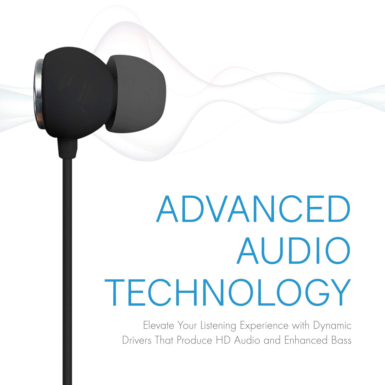 Realm Lightning Earbuds for iPhone MFi Certified Headphones with Lightning Connector in Ear Headphones with Built in Microphone Hands Free Calling and Track Controls Pacific Blue, RLMA12PB, Universal