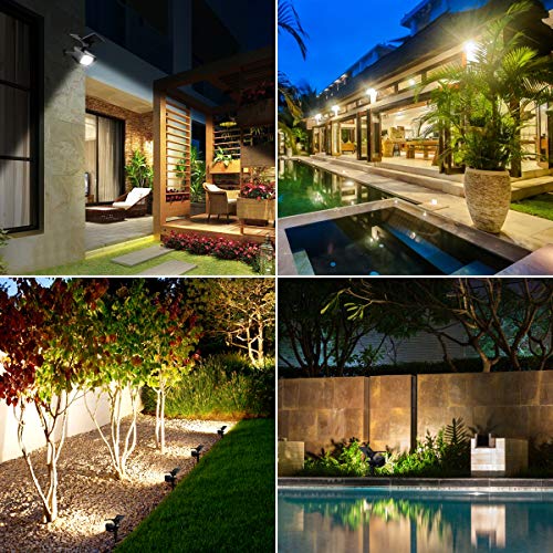 MEIKEE Solar Landscape Spotlights,2-in-1 Outdoor Solar Landscape Lights 13 LED Bulbs Waterproof Wireless Solar Powered Landscape Spotlights for Garden Patio Yard Cold & Warm White Adjustable(4 Pack)