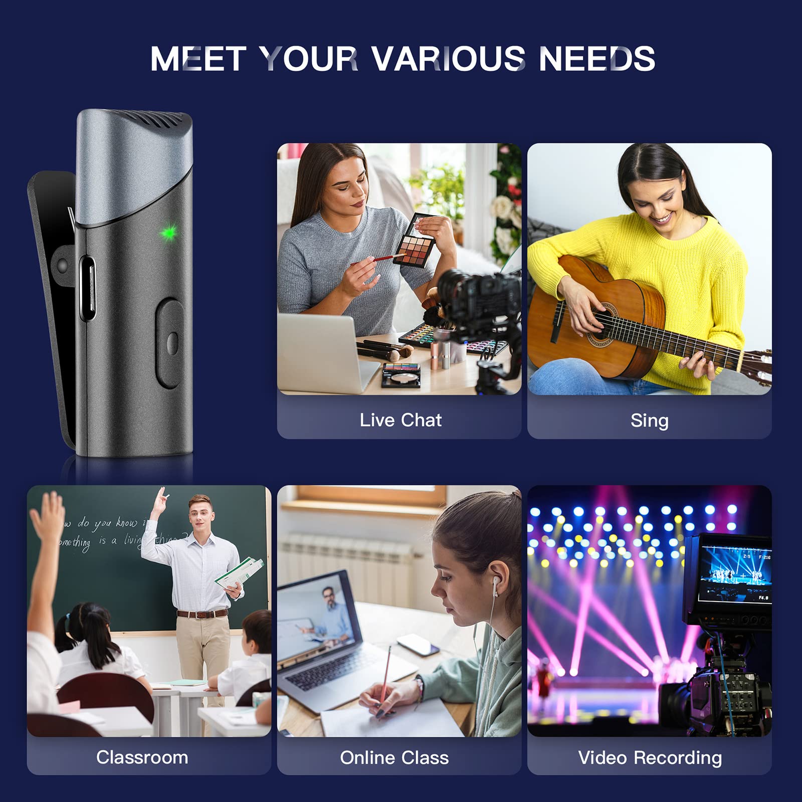 Monstake Wireless Microphone for iPhone, Plug & Play Lavalier Microphone for Vlogging, YouTube, Video Recording, TikTok, Facebook Live Steam, Interview (NO APP or Bluetooth Needed)