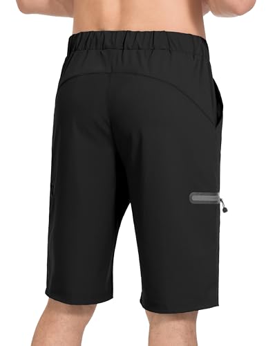 Little Donkey Andy Men’s Ultra-Stretch Quick Dry Lightweight Bermuda Shorts Drawstring Zipper Pocket Hiking Travel Golf Black XXL