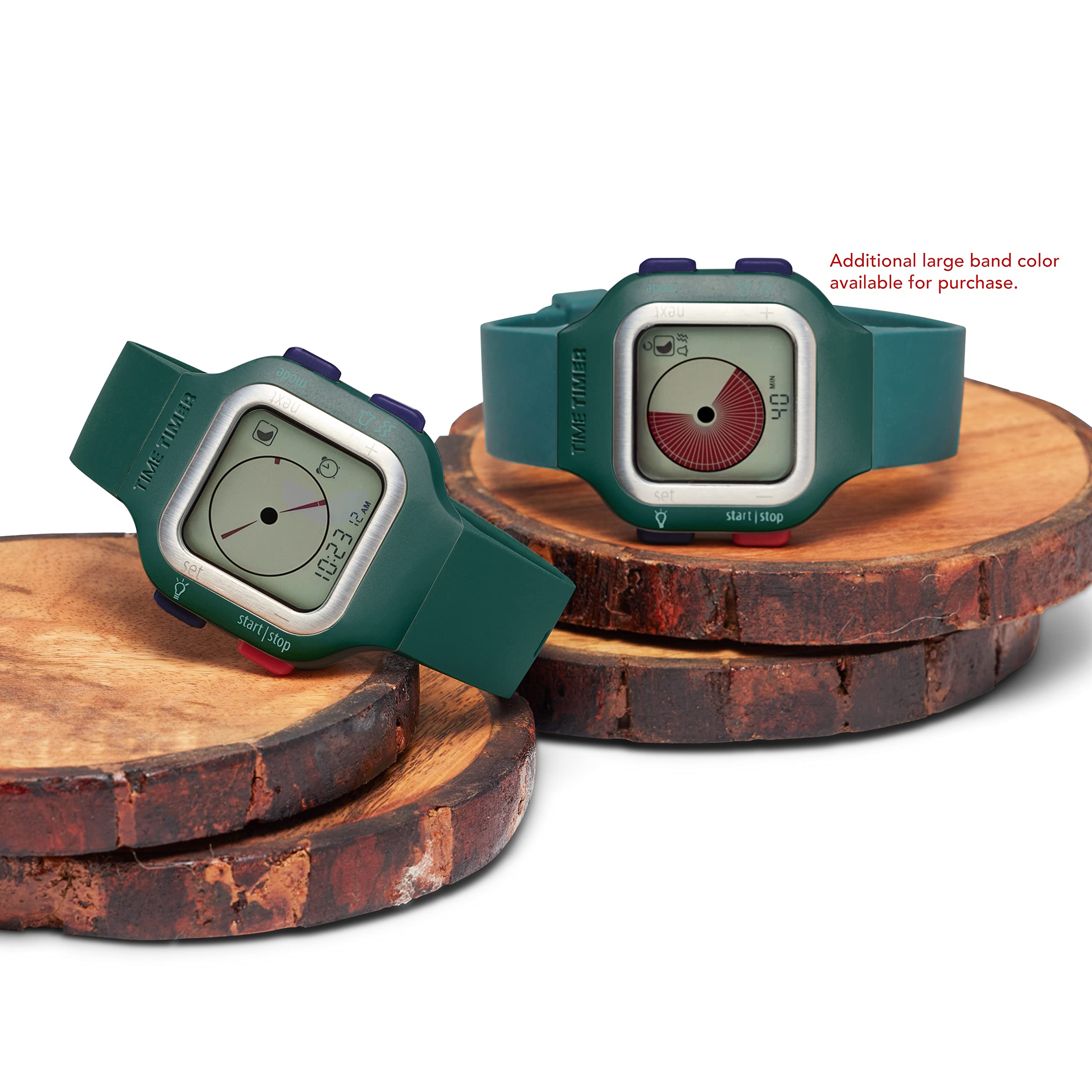 TIME TIMER Watch β Visual 12-Hour or 24-Hour Analog and Digital Countdown Timer β for Productivity, Learning, Test Taking and Workout Tracker (Sequoia Green, Large)