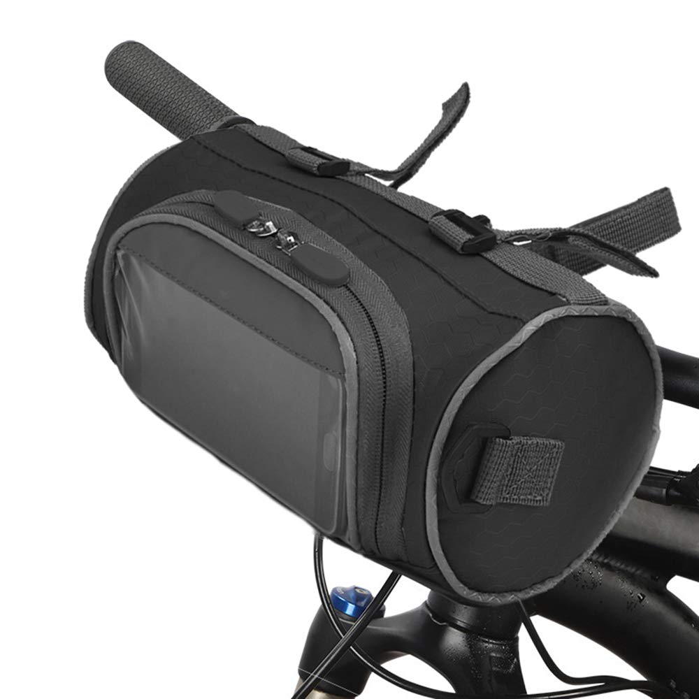 Lixada Bike Handlebar Bag,Waterproof Bike Basket Bicycle Front Storage Bag with Transparent Pouch Touch Screen and Removable Shoulder Strap for Road Bikes, Mountain Bikes and Motorcycles