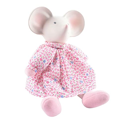 Meiya The Mouse Rubber Head Toy in Pink Dress - Meiya The Mouse Soft Toy with Rubber Head Baby Toys & Gifts for Ages 0 to 3