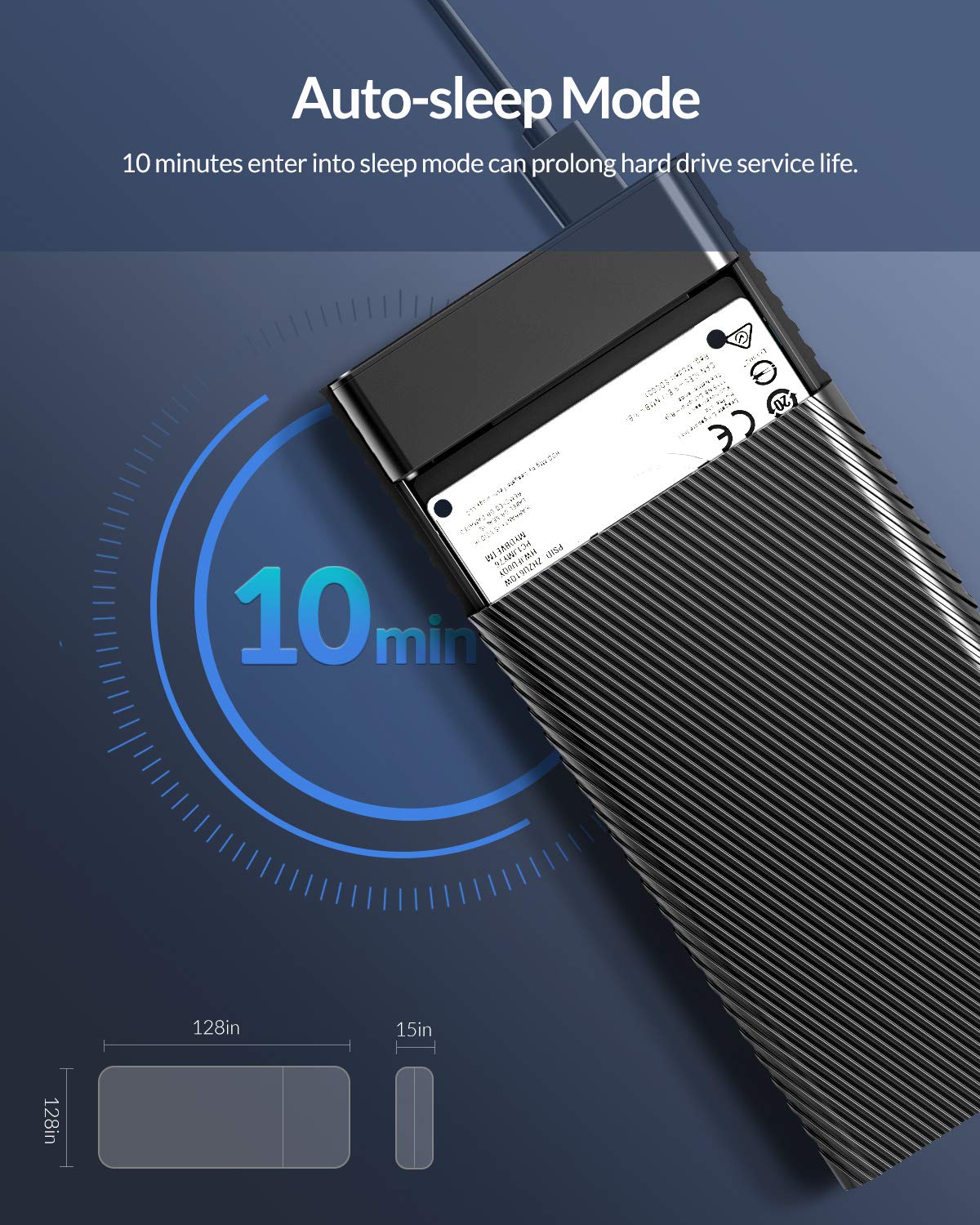 ORICO 2.5" Hard Drive Enclosure USB C to SATA III for 2.5 Inch SSD & HDD 9.5mm 7mm External Hard Drive Enclosure Support Max 6TB with UASP Compatible with MacOS Windows. (2521C3)