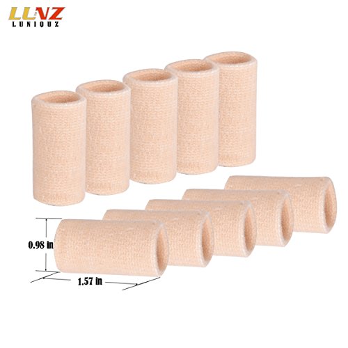 Luniquz Finger Sleeves, Thumb Splint Brace for Finger Support, Relieve Pain for Arthritis,Triggger Finger, Compression Aid for Sports, Beige