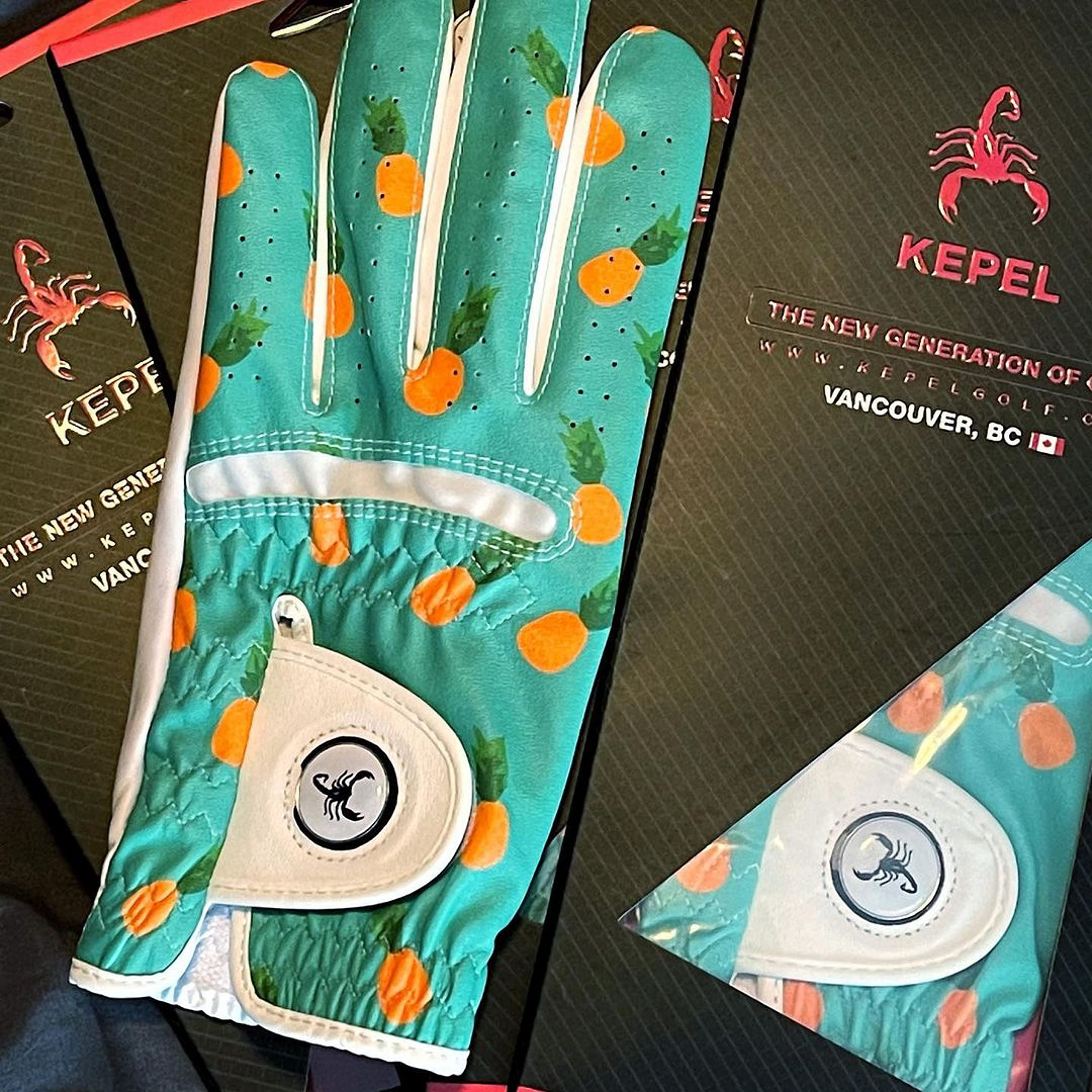 Piña Colada Cabretta Leather Golf Glove by KEPEL (M-Men, Left)