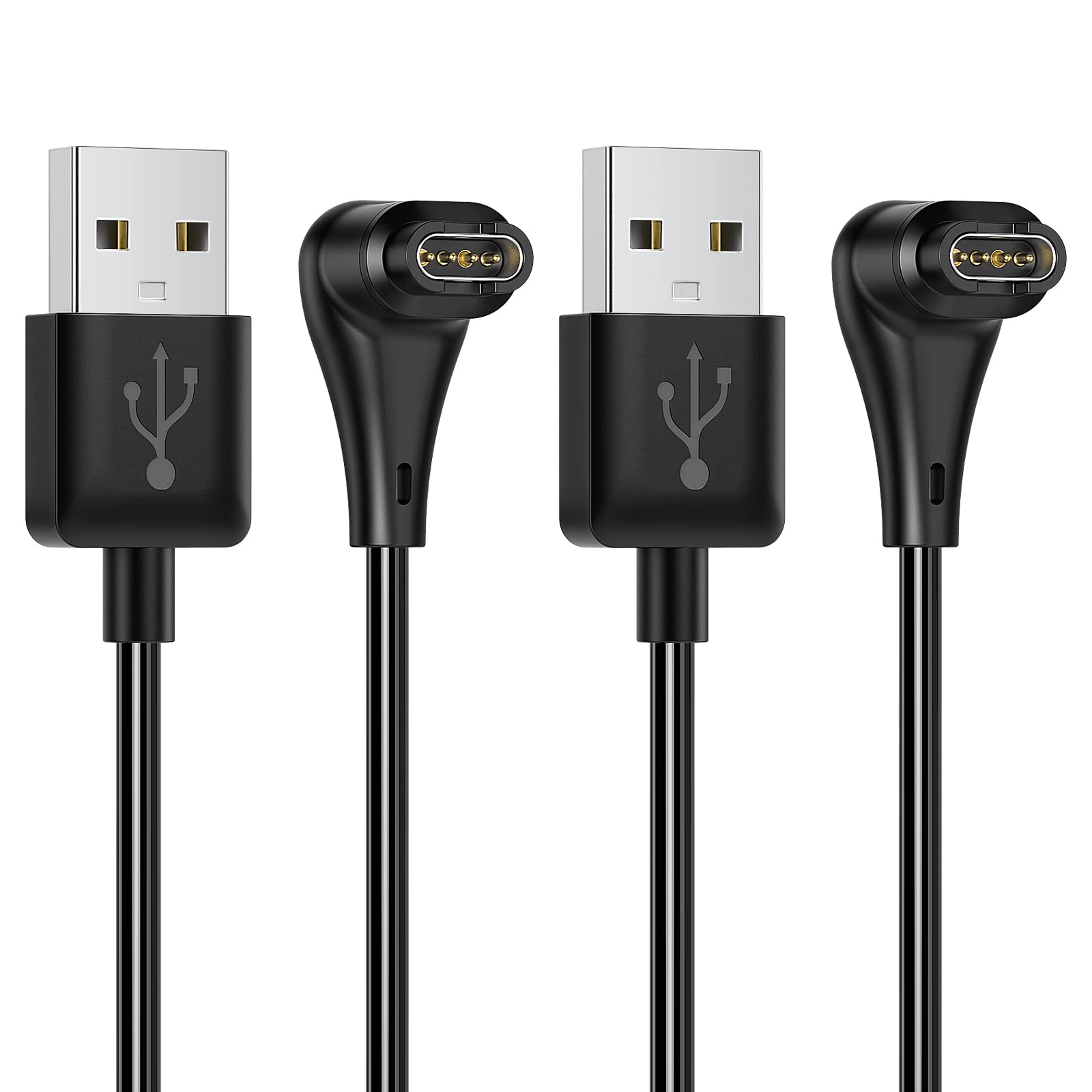 YUANHOT 2 Pack Upgraded Charger Cable for Garmin Watch, Elbow Design Charging Cable Compatible with Garmin Fenix 7/7S/7X, Instinct 2/2S, Vivoactive 4/4S/3, Venu 2/2S/Sq, Forerunner 245/945/55/45.etc