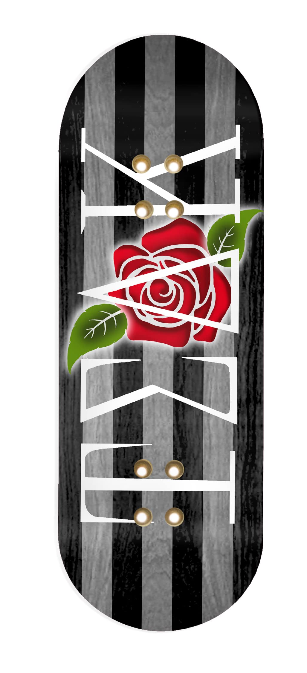 Teak Tuning Fingerboard Deck Graphic, Petal Power - Adhesive Graphics to Customize Your 32mm Fingerboard Deck - 110mm Long, 35mm Wide, 0.2mm Thick - Waterproof Vinyl - Includes Mini File