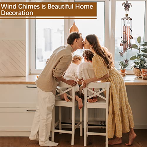 Turtle Wind Chimes,Sea Turtle Gifts for Women,Wind Chimes for Outside Unique,Large Wind Chimes with S Hook