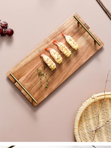 MEKUK Wooden Tray Home Coffee, Dessert Plate, Steak Sushi Dinner Plate
