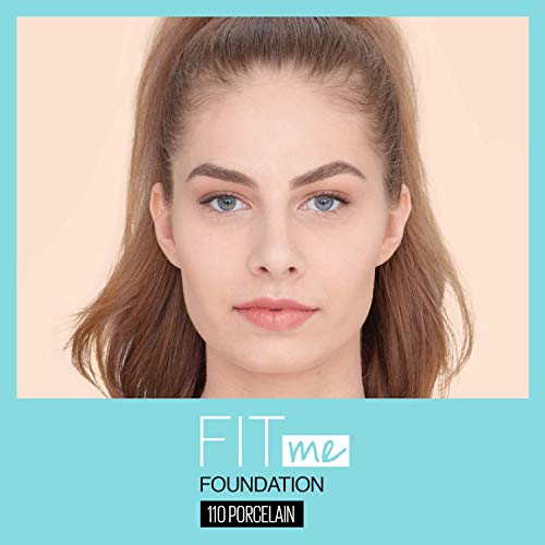 Maybelline Fit Me Matte + Poreless Liquid Foundation Makeup, Porcelain, 2 COUNT Oil-Free Foundation