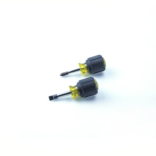Klein Tools 85078 Screwdriver Set, 4 Phillips, 4 Flat Head Tips, Non-Slip Cushion Grip, Made in USA, All-Purpose Screwdriver Kit, 8-piece