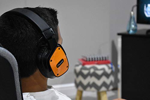 X Rocker, 5188001, XH2 Headset with Microphone, 6.89 x 3.35 x 8.07, Black/Orange