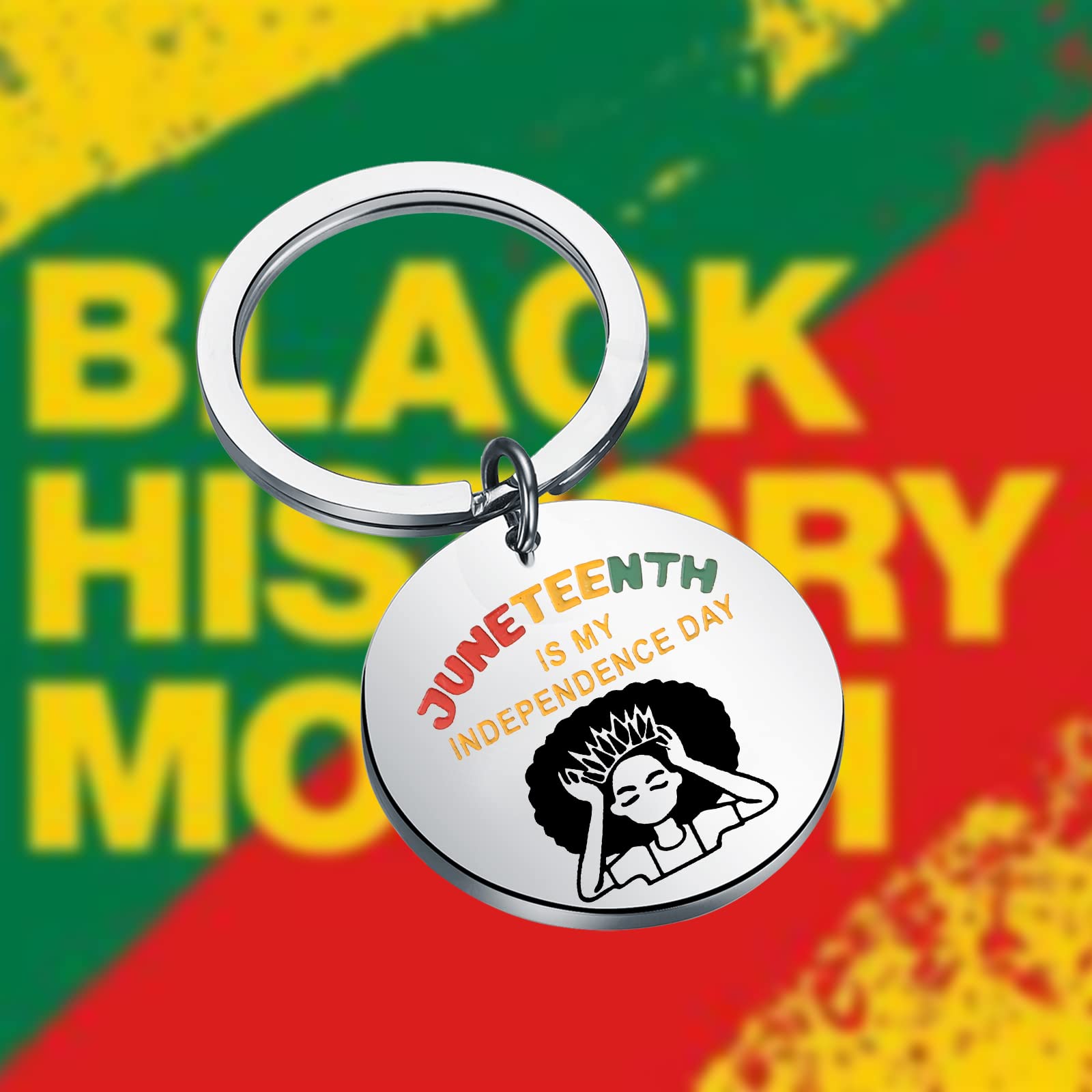 PENQI Black History month gift black history pride jewelry Juneteenth keychain Juneteenth Is My Independence Day keychain (Independence Day keychain)