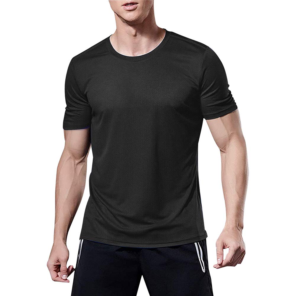 MeetHoo Men's Big & Tall Short Sleeve, Black+White+Gray, Large