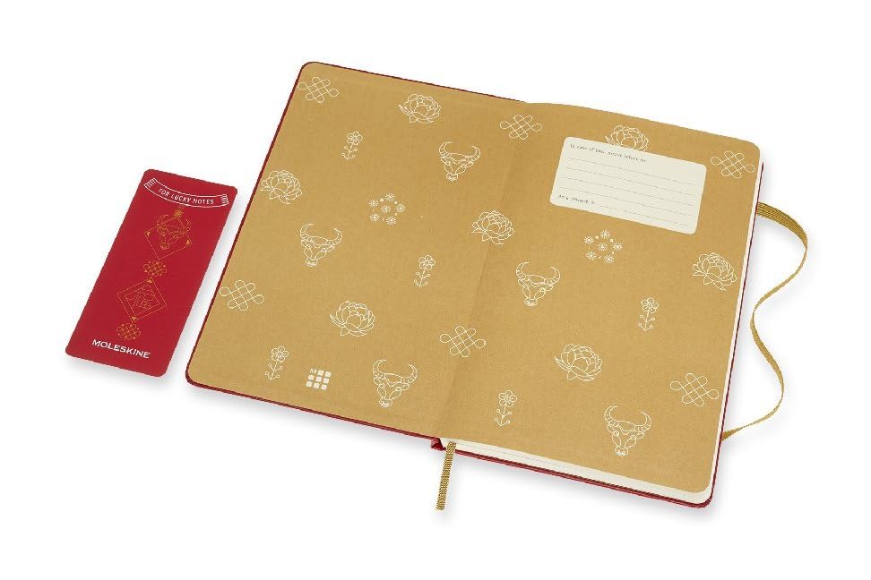 Moleskine Limited Edition Year of the Ox Notebook, Hard Cover, Large (5" x 8.25"), Ruled/Lined, Red, 240 Pages