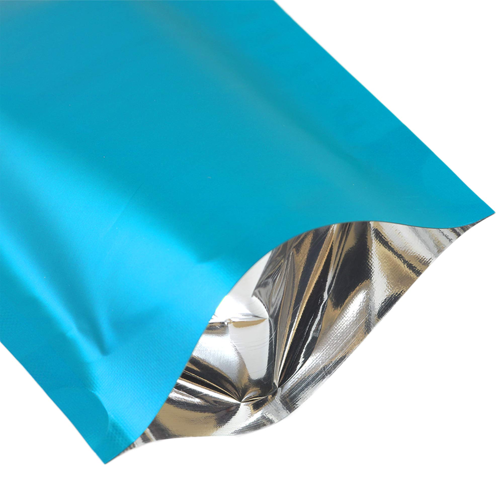 QQ Studio Pack of 100 Translucent/Silver/Color Stand-Up Resealable Zipper Pouch (3.3" x 5.1", Matte Blue)