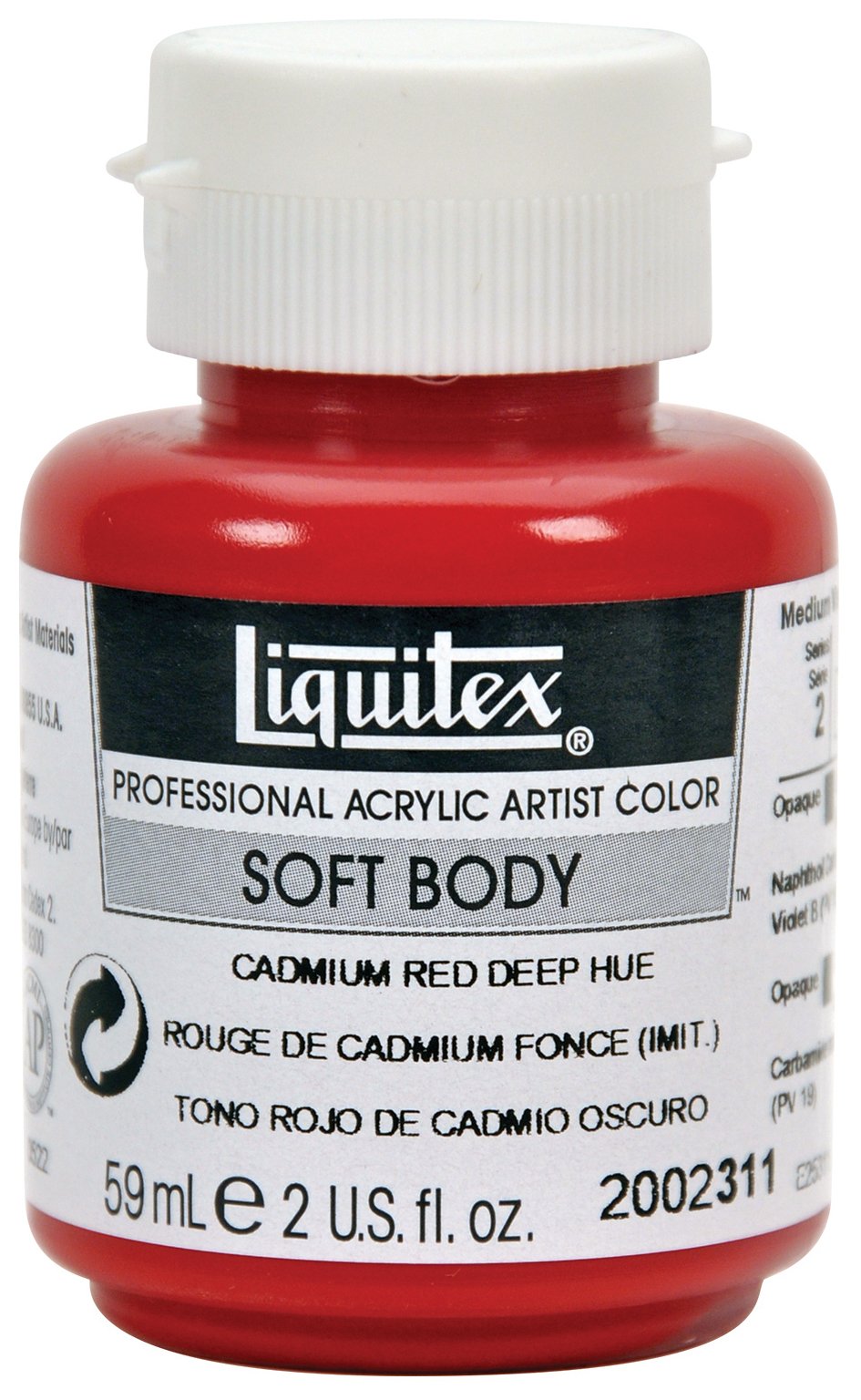 Liquitex Professional Soft Body Acrylic Paint 2-oz jar, Cadmium Red Deep Hue (2002311)