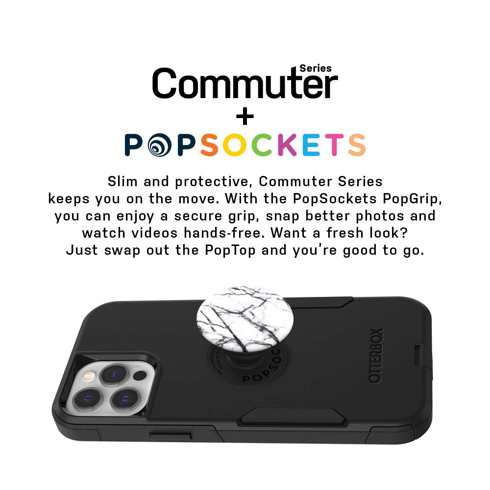 OtterBOX Bundle COMMUTER SERIES Case for iPhone 12 Pro Max - (BESPOKE WAY) + PopSockets PopGrip - (Blue Marble)