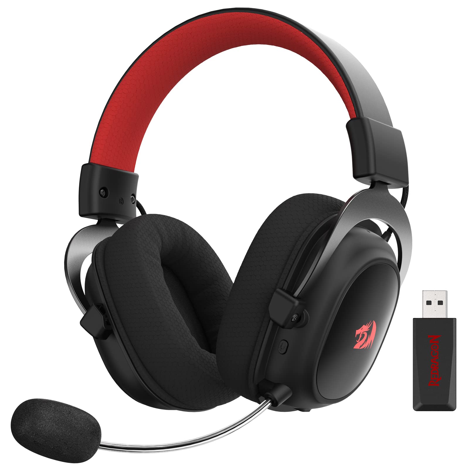 Redragon H510 PRO Zeus-X RGB Wireless Gaming Headset - 7.1 Surround Sound - 53MM Audio Drivers in Memory Foam Ear Pads w/Durable Fabric Cover- Multi Platforms Headphone - USB Powered for PC/PS4/NS