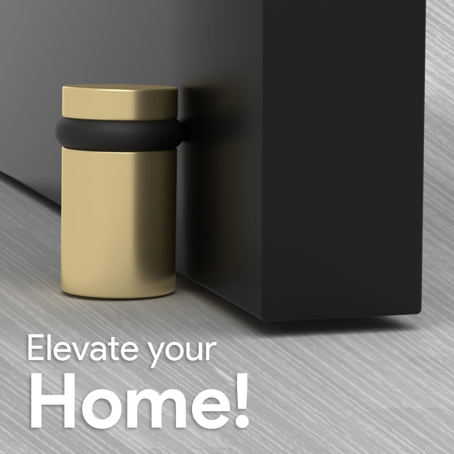 MEGA HANDLES Floor Door Stopper - Gold Door Stopper Quickly Installed Wall Protector, Wall Protectors from Door Knobs, Door Stop Floor Mount with mounting Hardware Included - Satin Brass - 2 Inch