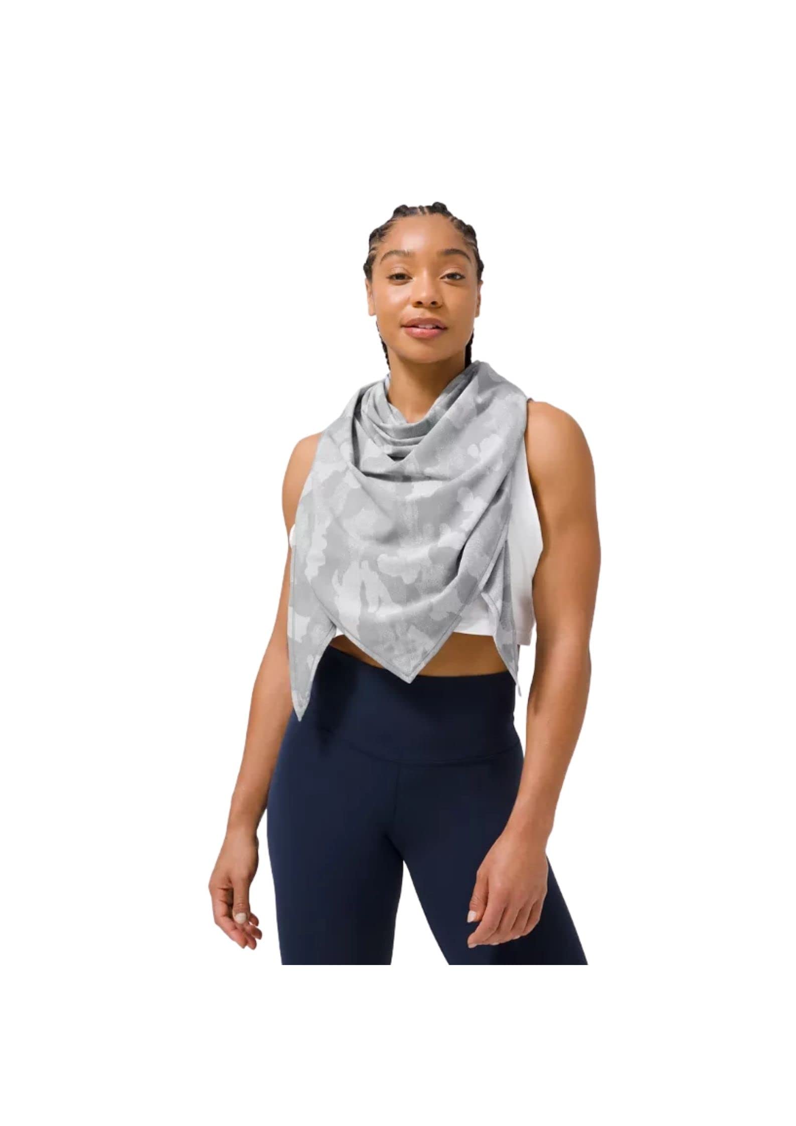 Lululemon Athletica All You Need Scarf (Heritage Speckle Camo Jacquard Rhino Grey Starlight), Large