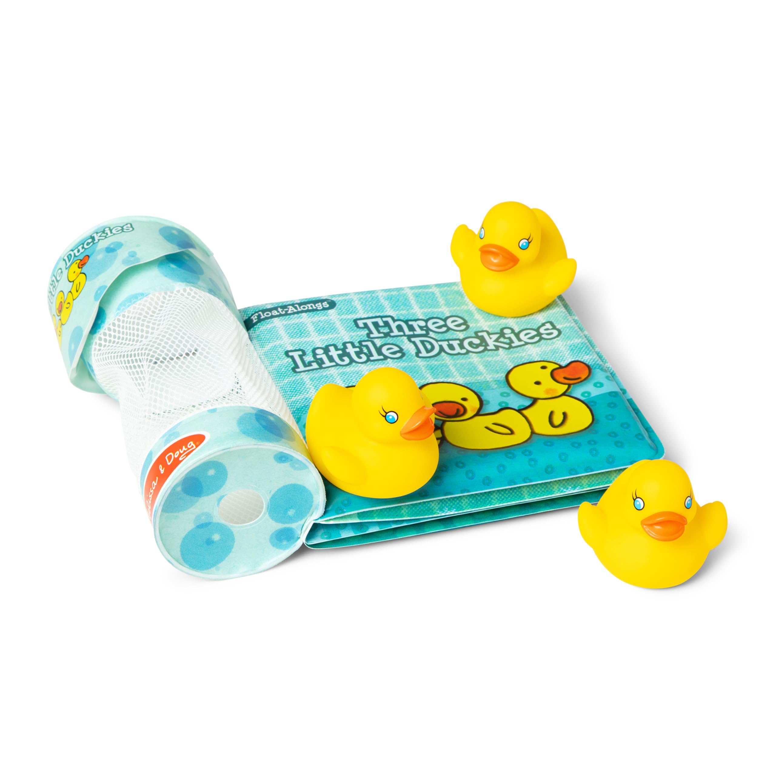Melissa & Doug Children's Book - Float-Alongs: Three Little Duckies (Bath Book + 3 Floating Duck Toys)