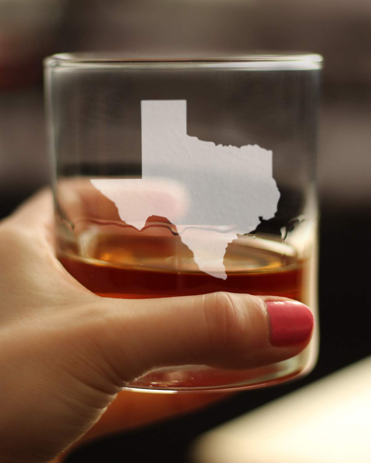 Texas State Outline - Whiskey Rocks Glass - State Themed Drinking Decor and Gifts for Texan Women & Men - 10.25 Ounce