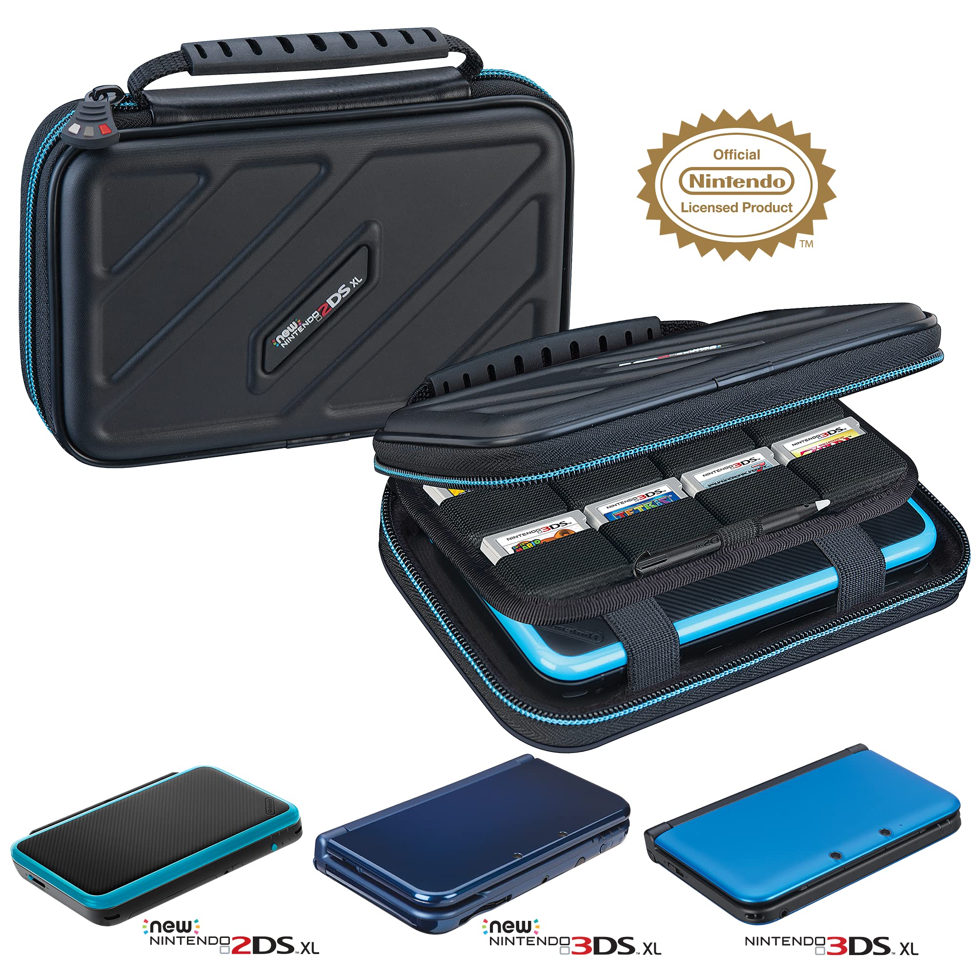Officially Licensed Hard Protective 3DS XL Carrying Case - Compatiable with Nintendo 3DS XL, 2DS XL, New 3DS, 3DSi, 3DSi XL - Includes Game Card Pouch