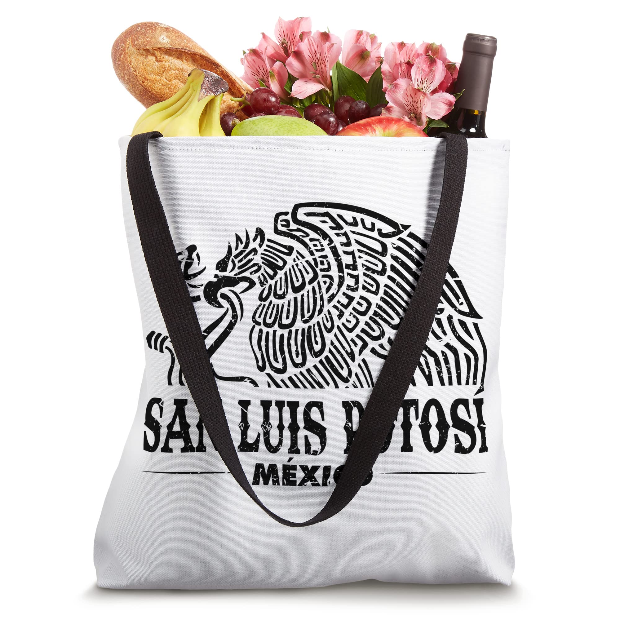 San Luis Potosi Mexico Eagle Emblem Retro Vintage Distressed Tote Bag