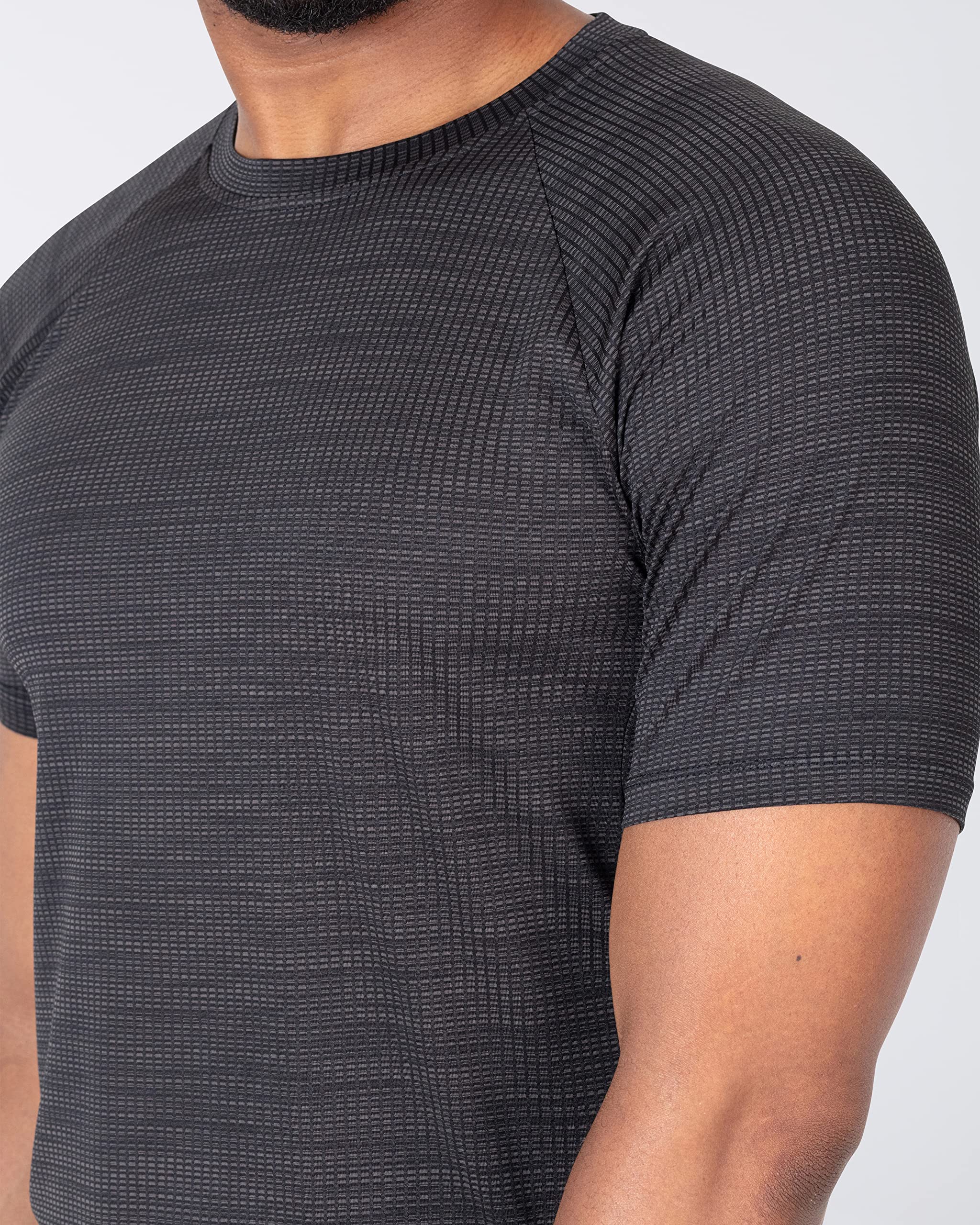 Skora Men's Running Shirt- Performance Quick Dry Athletic Slim Feet Tee Shirt Top (Slate Heather, Small)