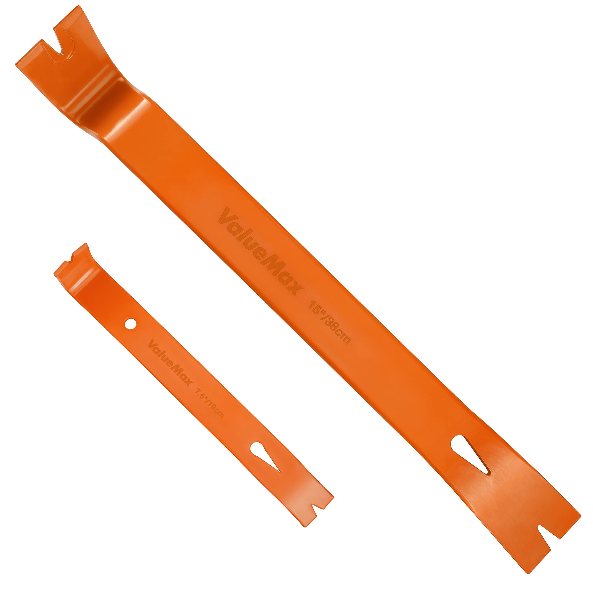 ValueMax 2-piece Flat Pry Bar Set, Includes 7-1/2β Mini Pry Bar, 15β Heavy Duty Nail Puller, Claw Bar, Wonder Bar, Corrosion Resistant Carbon Steel Made, for Kitchen Remodel, Prying Apart Boards