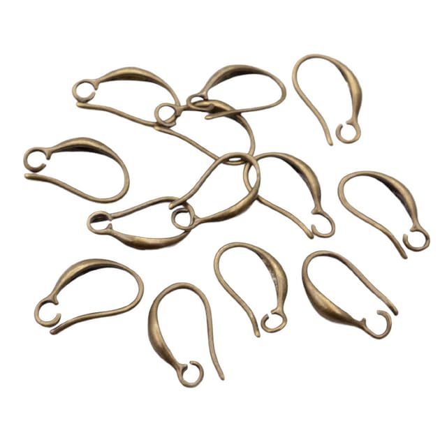 KNCSTORIES 15X9Mm 20Pcs Classic 7 Colors Plated Brass French Earring Hooks Wire Settings Base Settings - (Color: Bronze)
