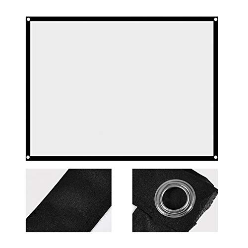 LXWHSLF Projection 60-100 Inch Portable Foldable Non-Crease White Projector Curtain Projection Screen 4:3 (Size : 84inch)