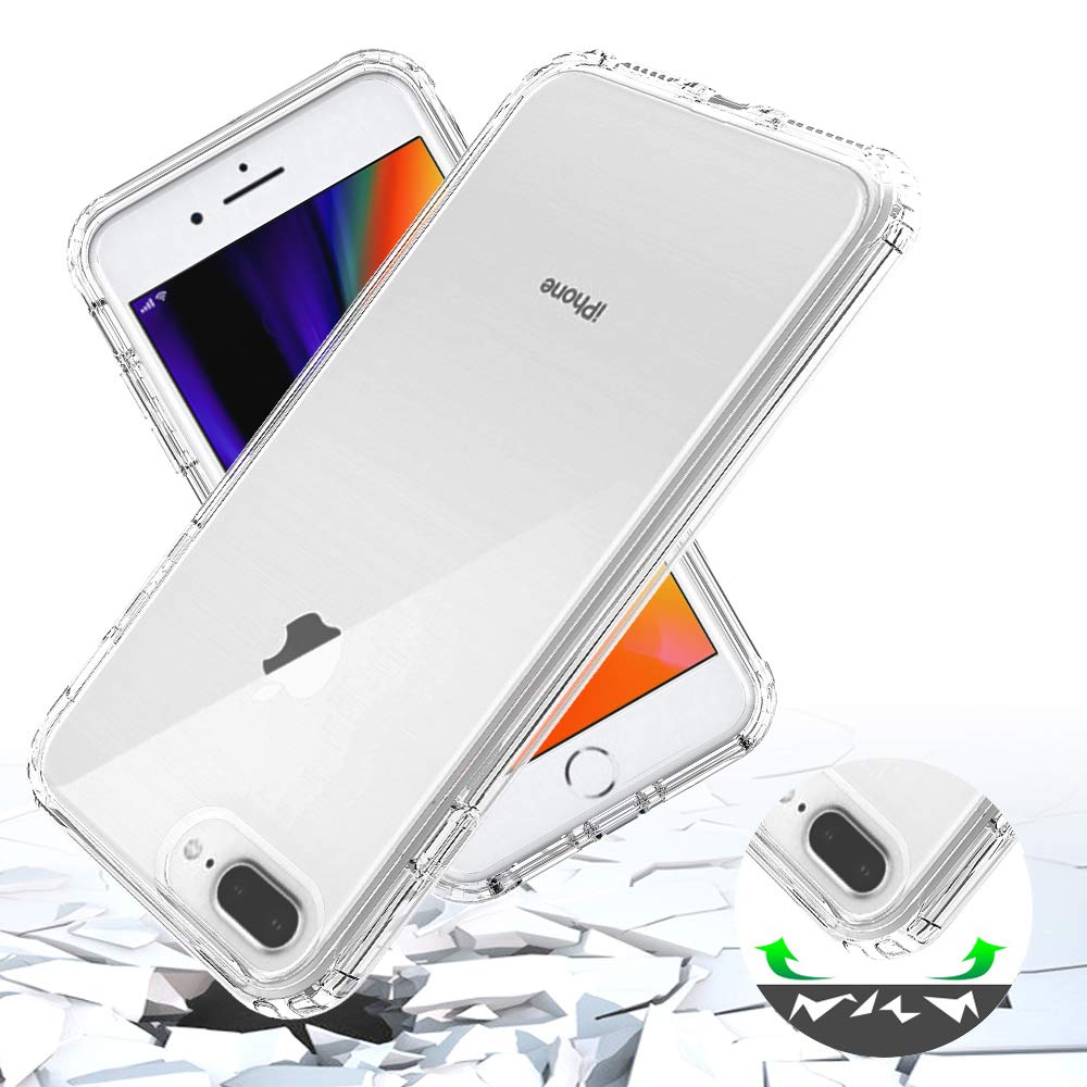 Misscase iPhone 8/ SE 2022 Case,iPhone 7 Clear Case,[Tempered Glass Screen Protector] Full Body Protective Shockproof Hard Plastic & Soft TPU Case for iPhone 8/7 (4.7 inch) Clear