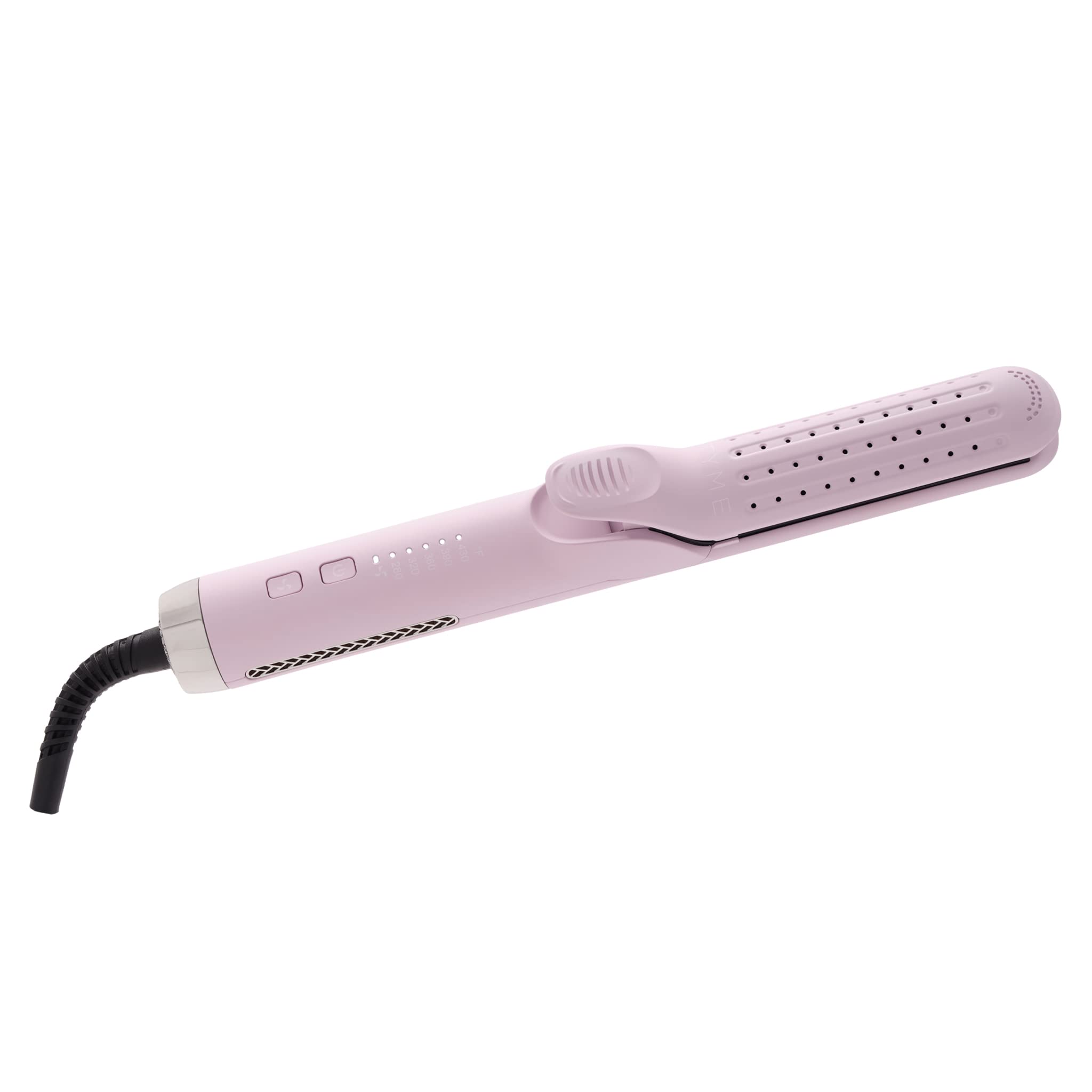 TYME Iron Air Professional Hair Styling Tool for Curling and Straightening w/ 5 Customizable Heat Settings, Optional Cool Air Fan, and Ceramic Plates, Aura