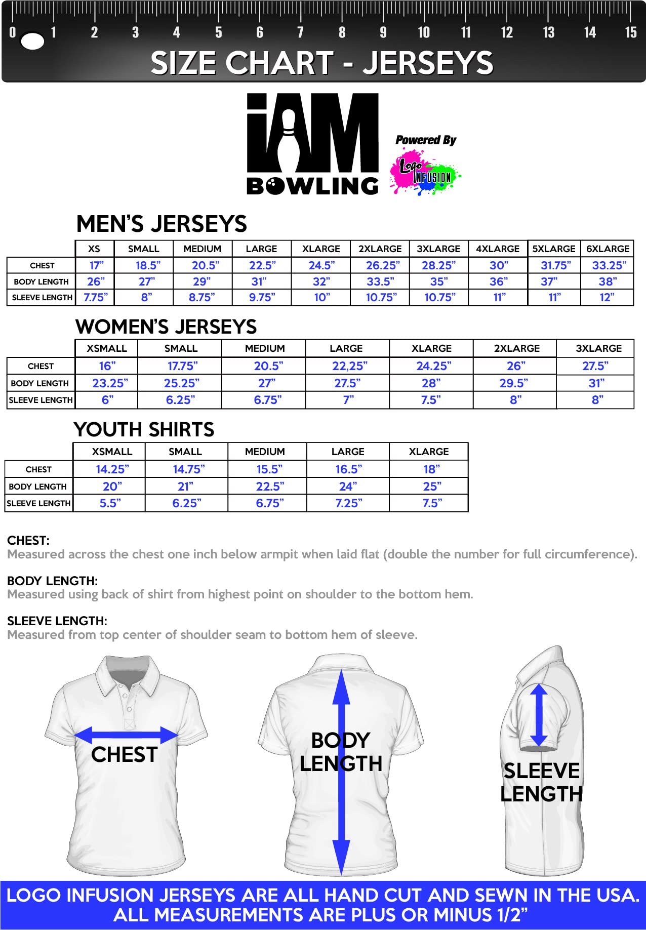Logo Infusion Dye-Sublimated Bowling Jersey (Sash Collar) - I AM Bowling Fun Design 2001-ST - Storm (Men's L)