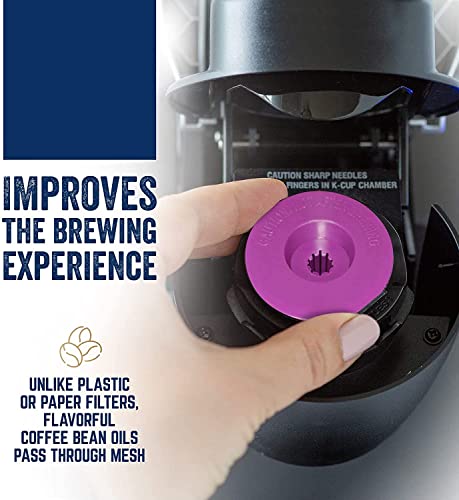 Reusable Cups Compatible with K Cups Keurig 2.0 & 1.0 Brewers Easy To Use Refillable Single Cup Coffee Filters - Eco Friendly Stainless Steel Mesh Filter - Check for Compatibility (4 Pack - Pink)