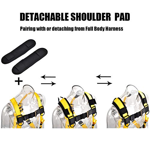WELKFORDER 3D-Ring Industrial Fall Protection Safety Harness ANSI/ASSE Z359.11-2014 Compliant Full Body Personal Protection Equipment 5-Point Adjustment Universal 310 lbs